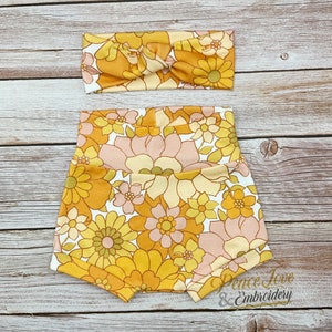 Two Groovy Girl High Waisted Bummie Outfit, Fall Baby Birthday Outfit ...