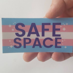 Trans Flag Safe Space Vinyl Sticker - Etsy