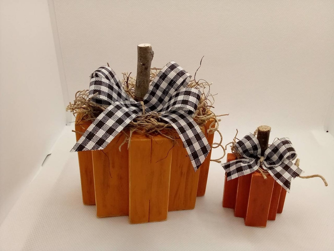 Handmade Block Pumpkins Set of 2 - Etsy