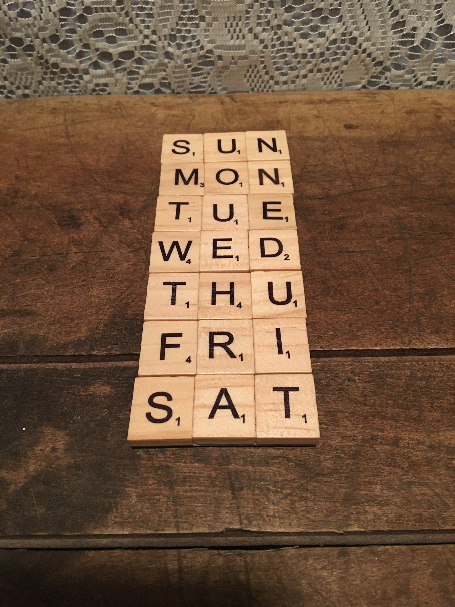Days of the Week Scrabble Tile Magnets - Etsy