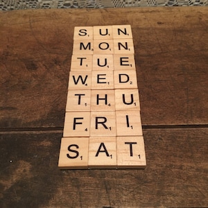 Days of the Week Scrabble Tile Magnets - Etsy