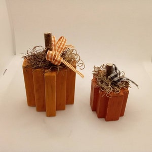 Handmade Block Pumpkins Set of 2 - Etsy