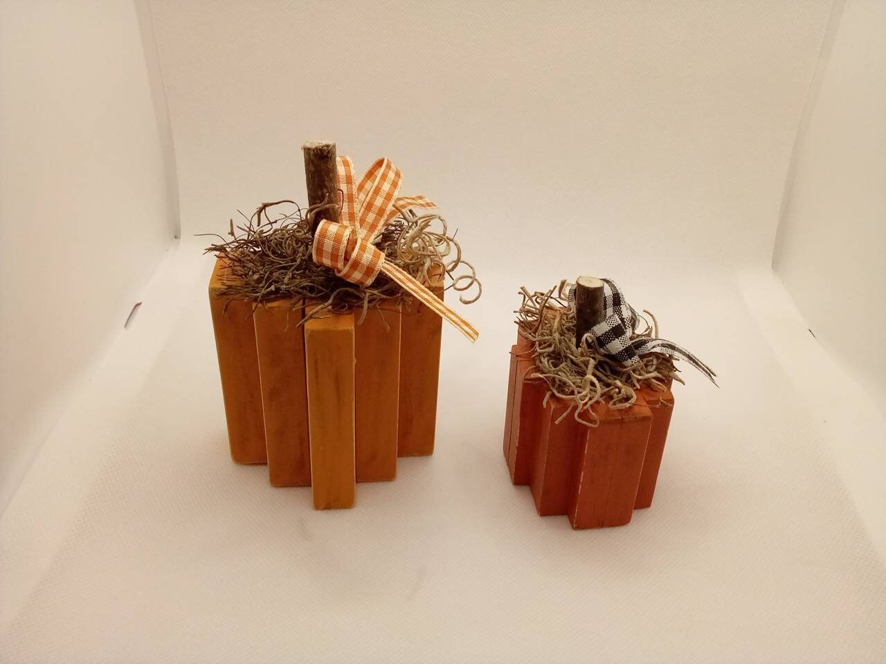 Handmade Block Pumpkins Set of 2 - Etsy