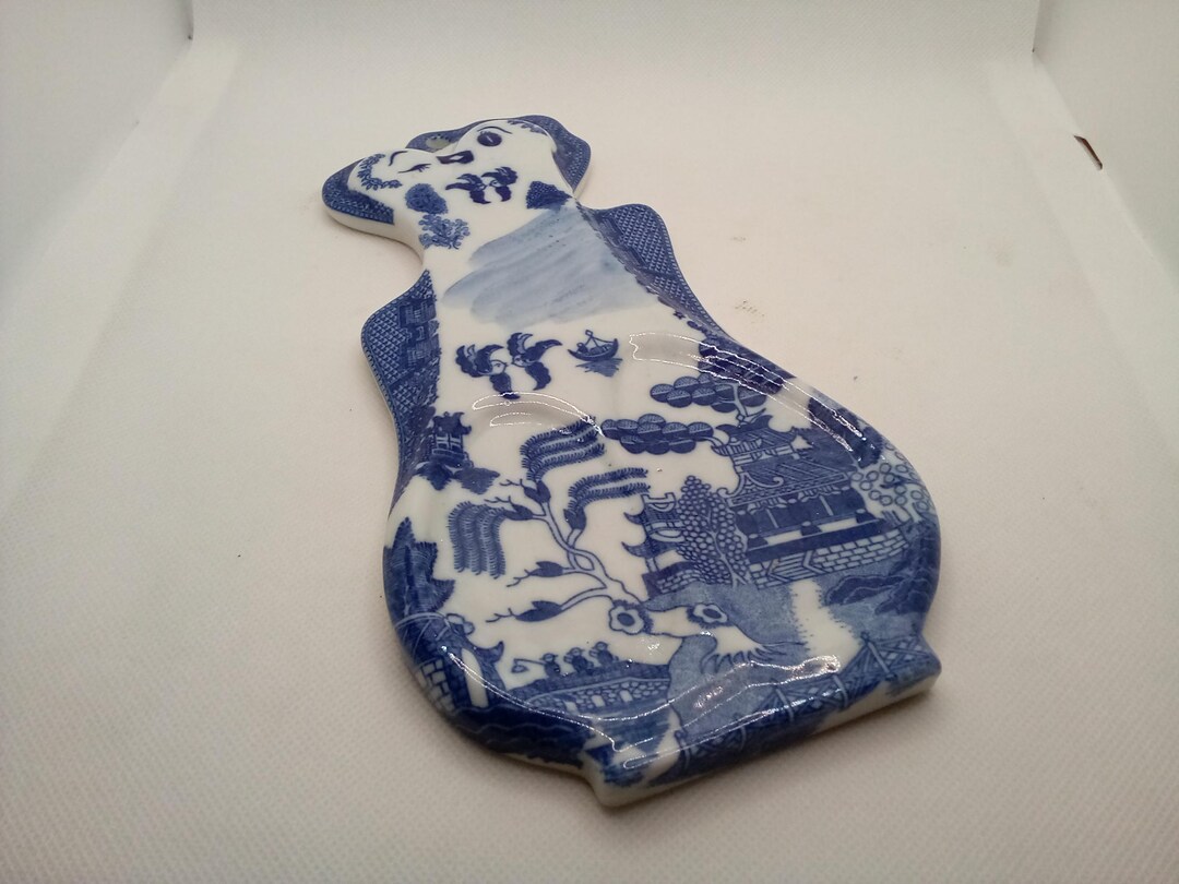 Beautiful Vintage Blue/white Ceramic Oriental Double Spoon Rest - Etsy