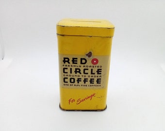 RARE Red Circle Coffee Tin Advertising Bank - Etsy