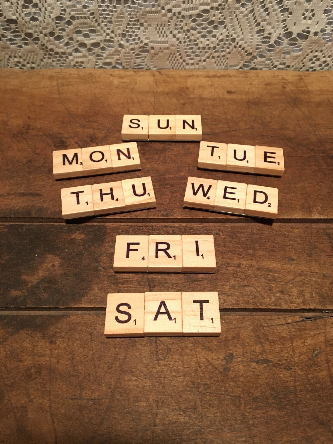 Days of the Week Scrabble Tile Magnets - Etsy