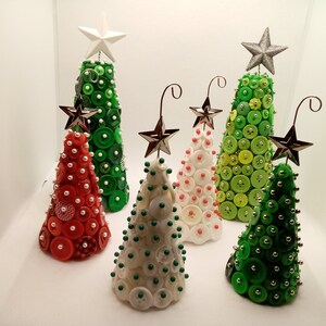 Handmade Button Christmas Trees - Etsy