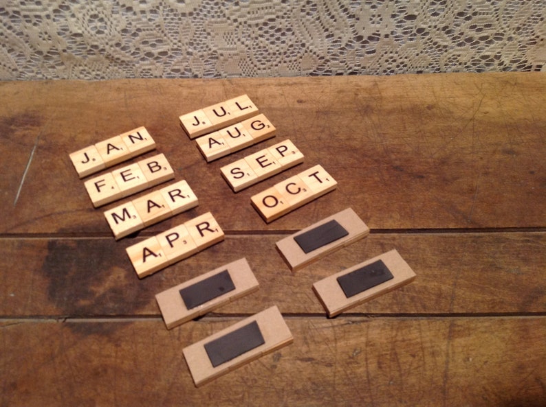Months of the Year Scrabble Tile Magnets Set of Twelve - Etsy