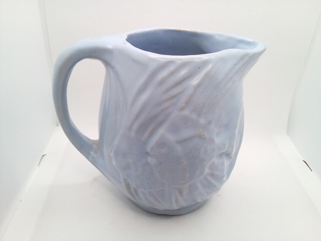 Mccoy Blue Pottery Angel Fish Stoneware Pitcher - Etsy