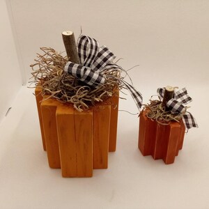 Handmade Block Pumpkins Set of 2 - Etsy
