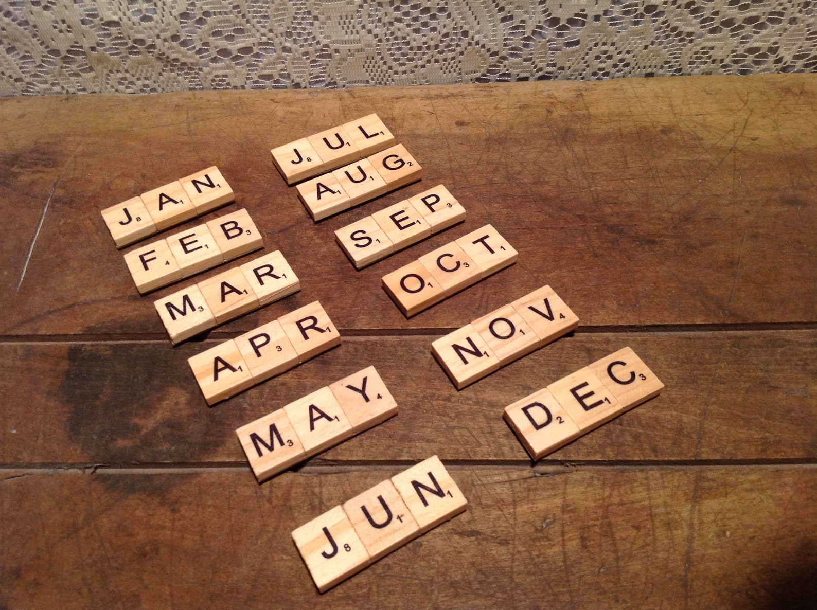 Months of the Year Scrabble Tile Magnets Set of Twelve - Etsy