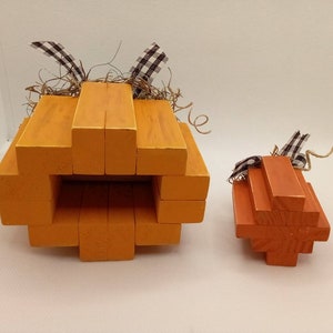 Handmade Block Pumpkins Set of 2 - Etsy