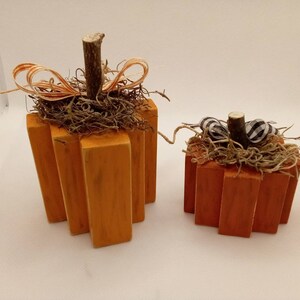 Handmade Block Pumpkins Set of 2 - Etsy