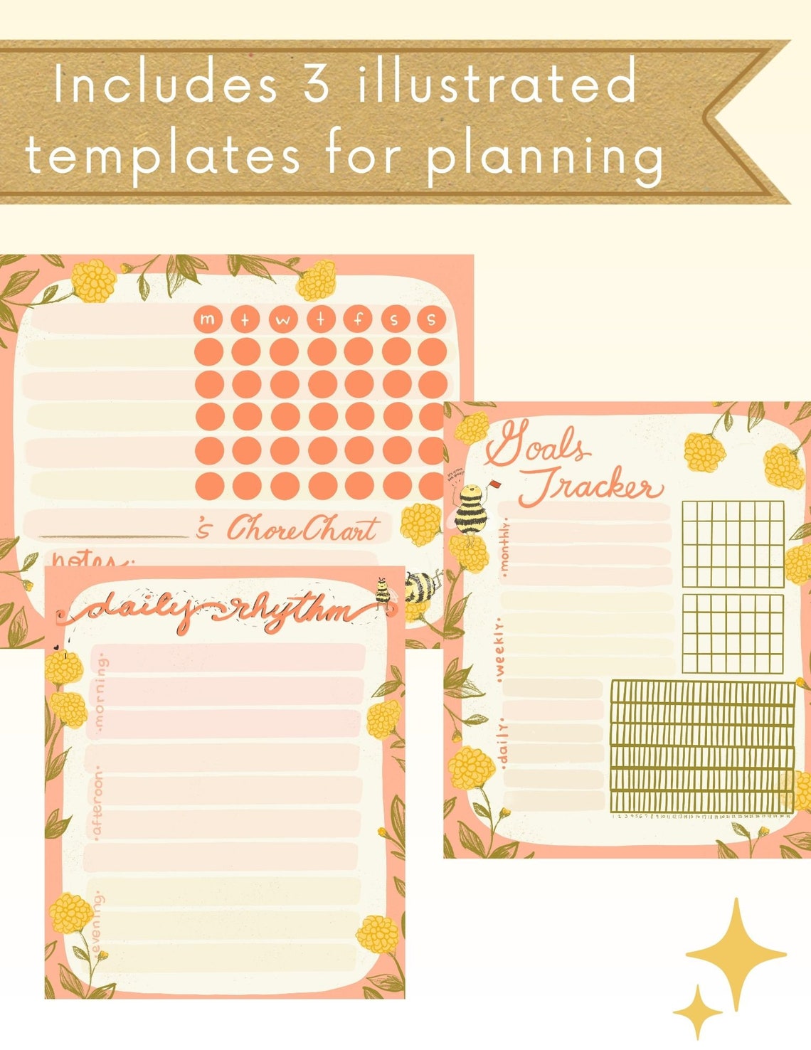 Daily Rhythm Bee Planner / Chore Chart / Homeschool Planning / Waldorf ...