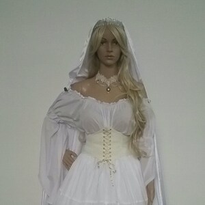 White Renaissance Dress Wedding Gown Corset Chemise Pirate Medieval ...