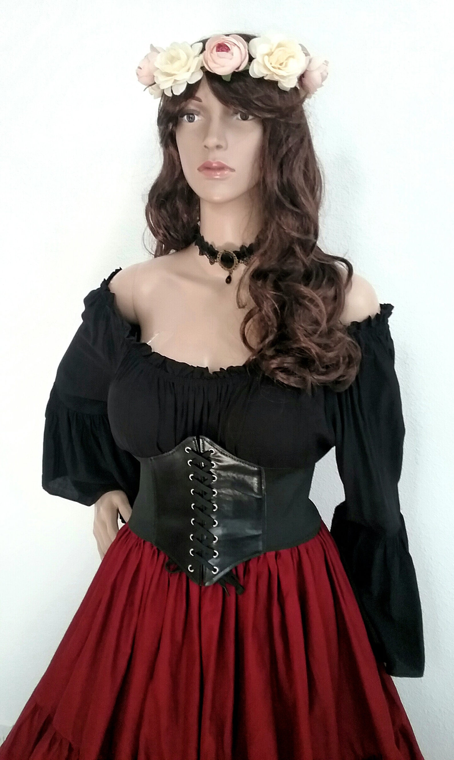 Renaissance Dress Pirate Corset Gypsy Black Chemise Waist | Etsy