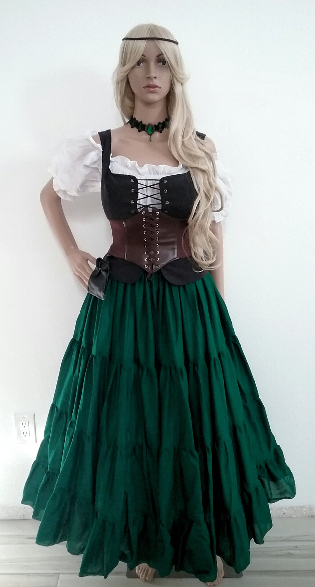 Elvin Pixie Vestido Hada Chemise Corpiño Corsé Falda Renacimiento ...