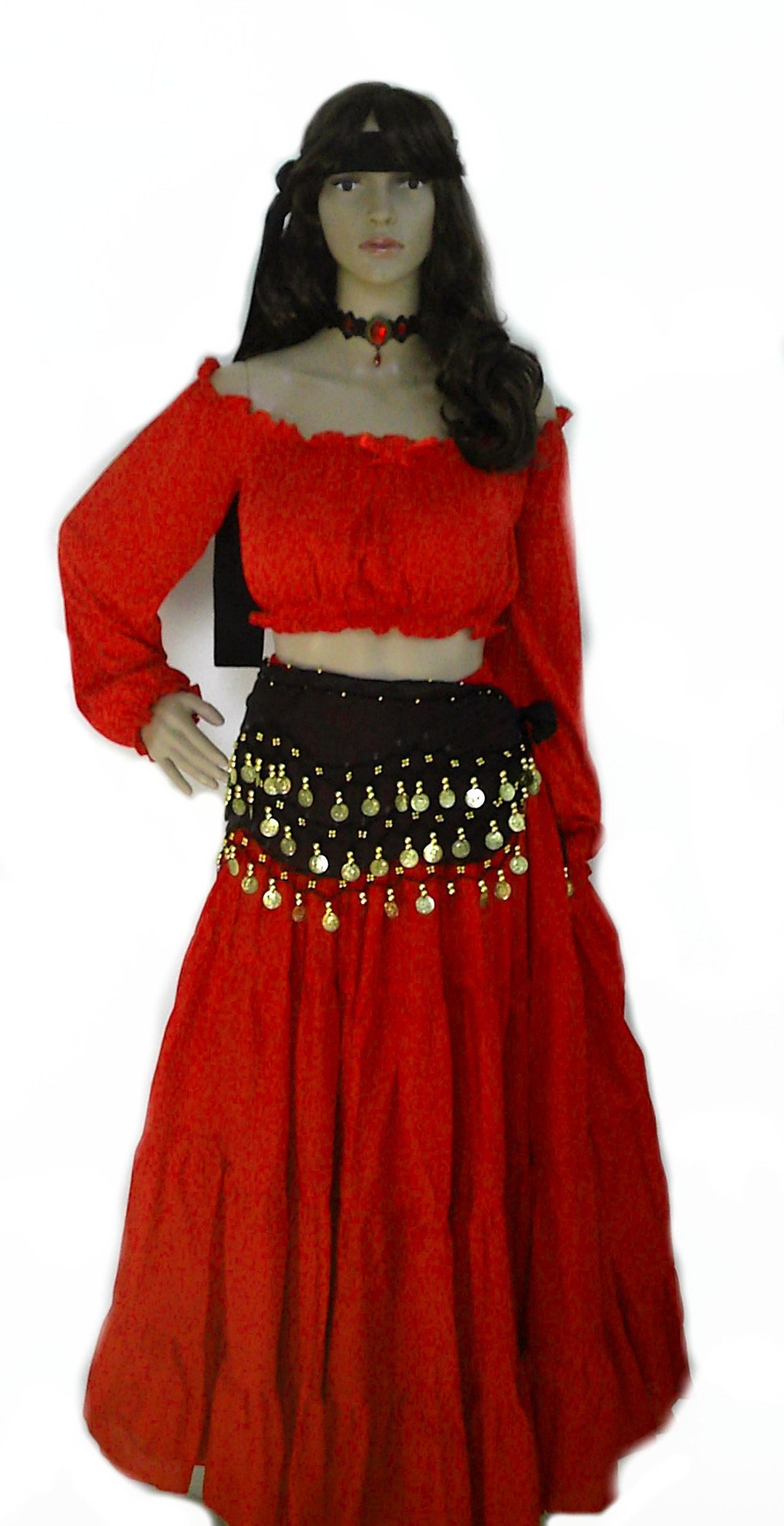 PIRATE WENCH DRESS Renaissance Gypsy Fortune Teller Halloween Costume ...