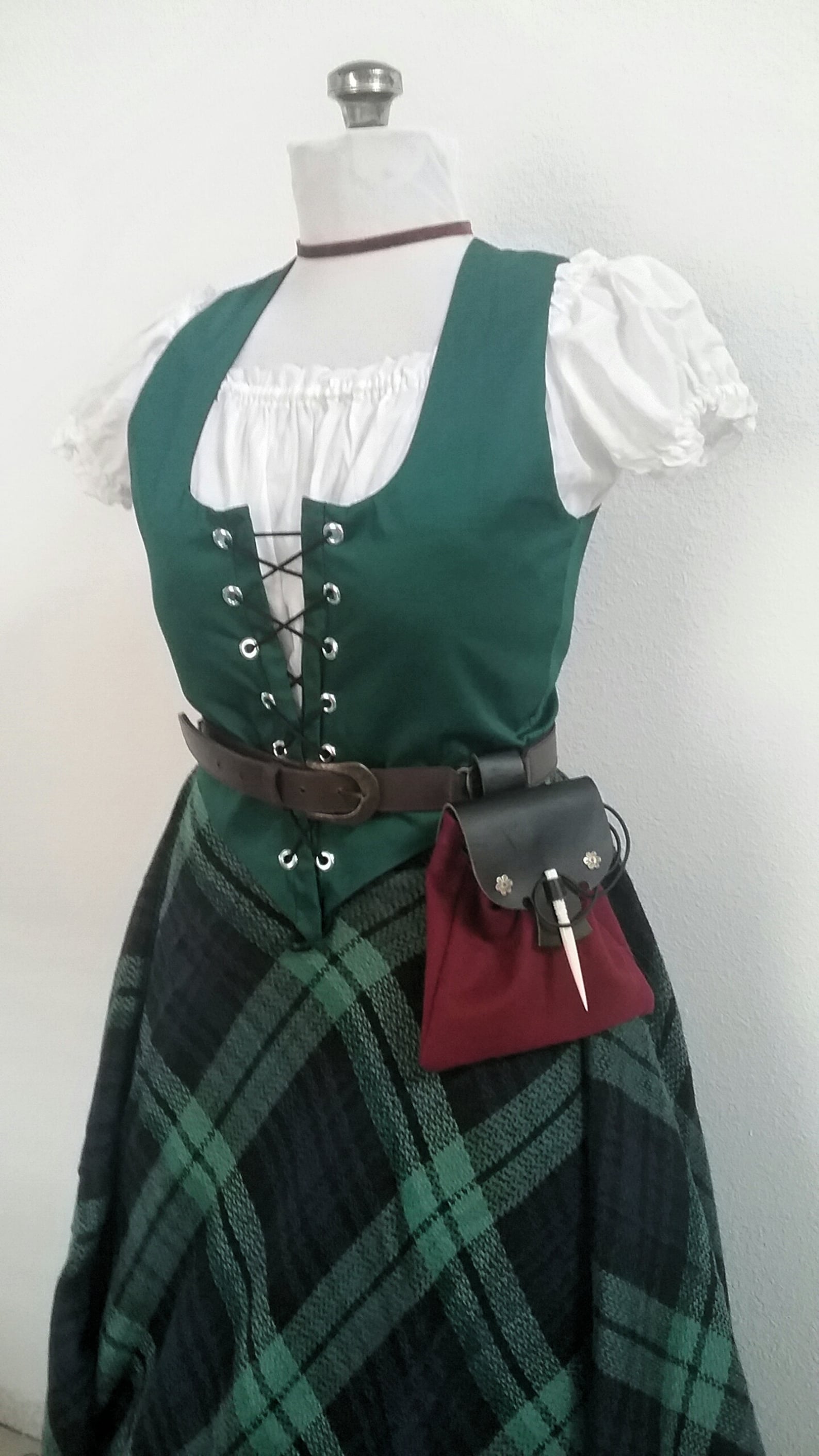 Celtic Dress Tartan Renaissance Dress Medieval Chemise Bodice - Etsy