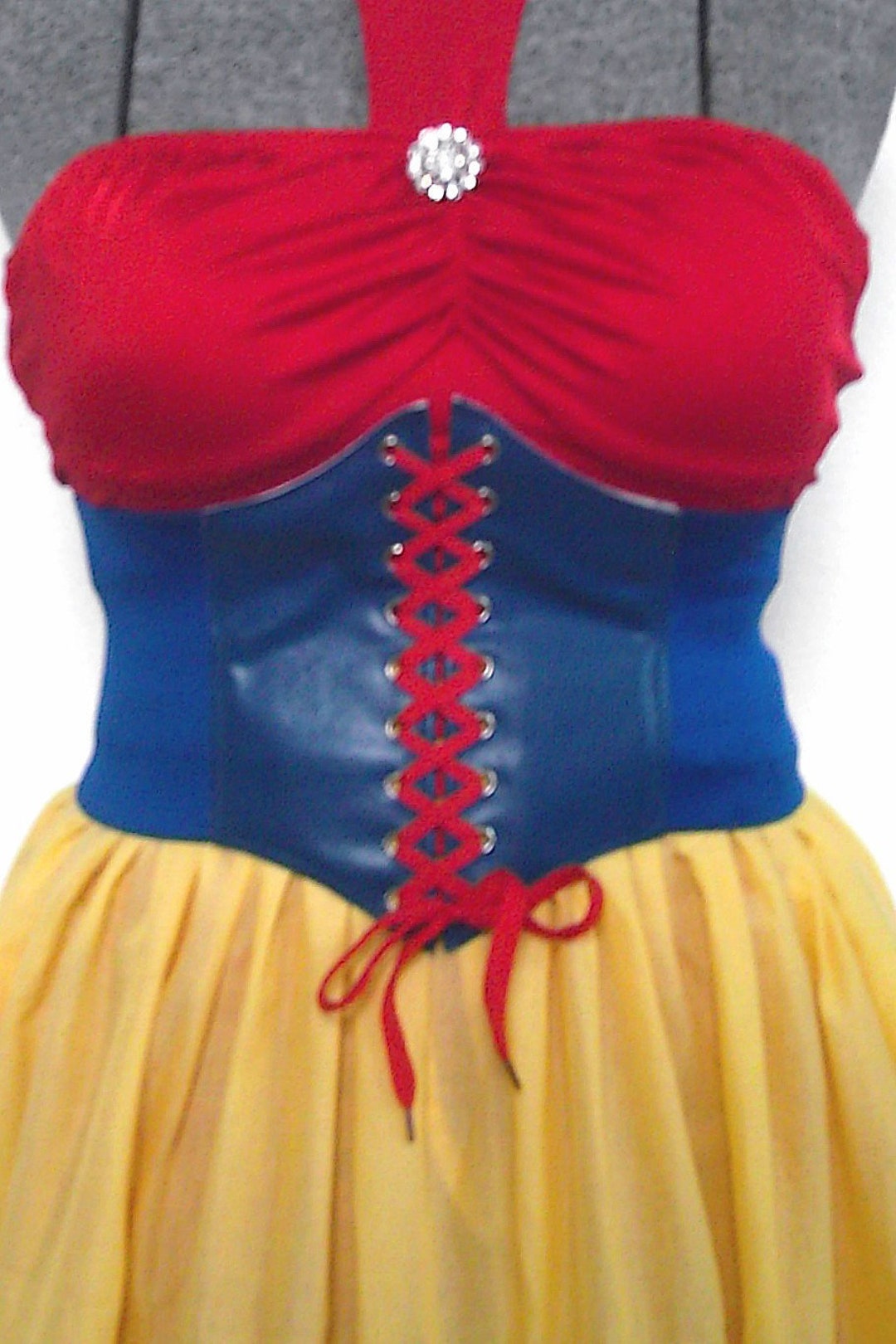 Snow White Corset Cosplay Waist Cincher Underbust Corset Renaissance ...