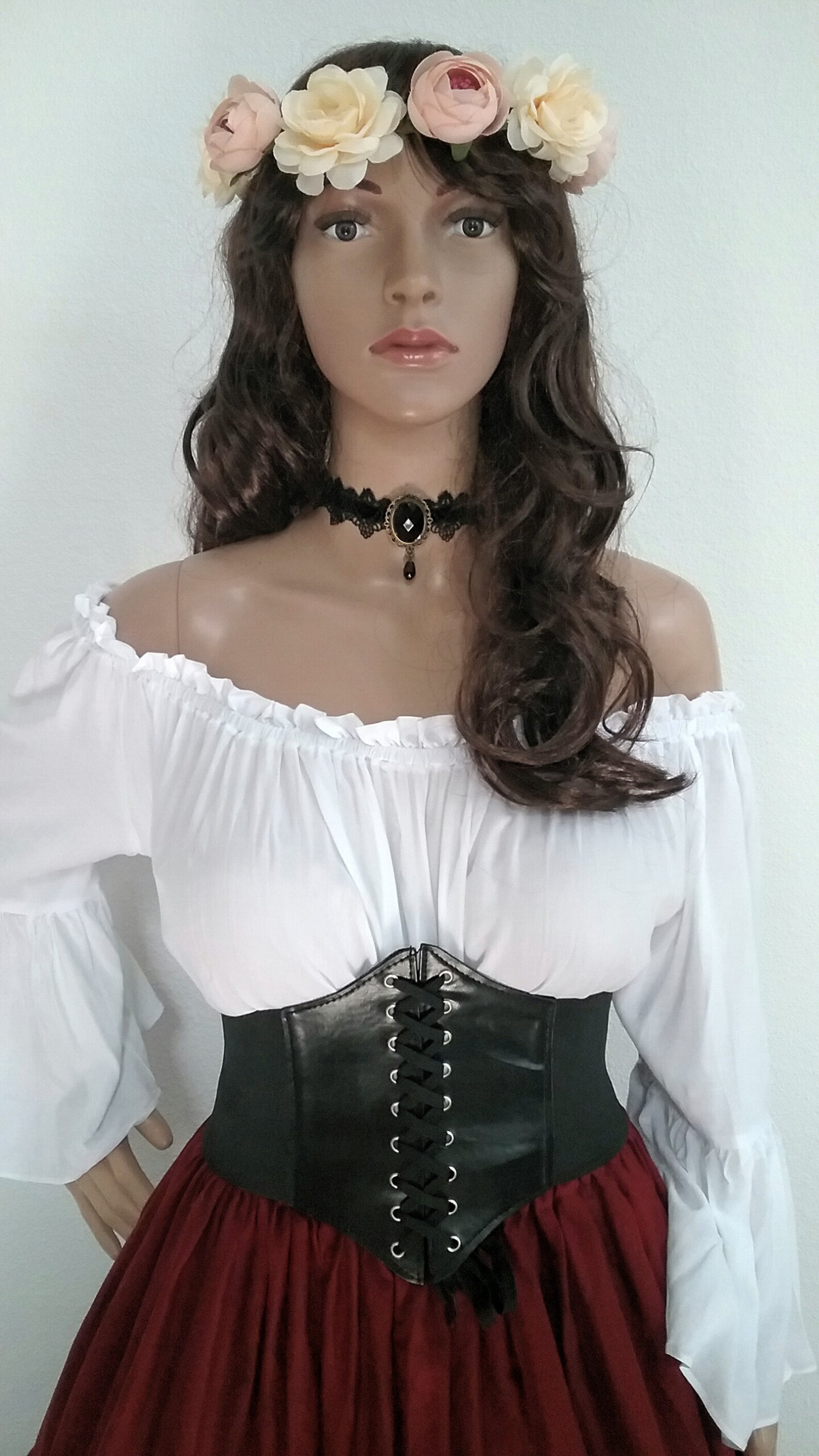 Renaissance Dress Pirate Corset Gypsy Black Chemise Waist | Etsy