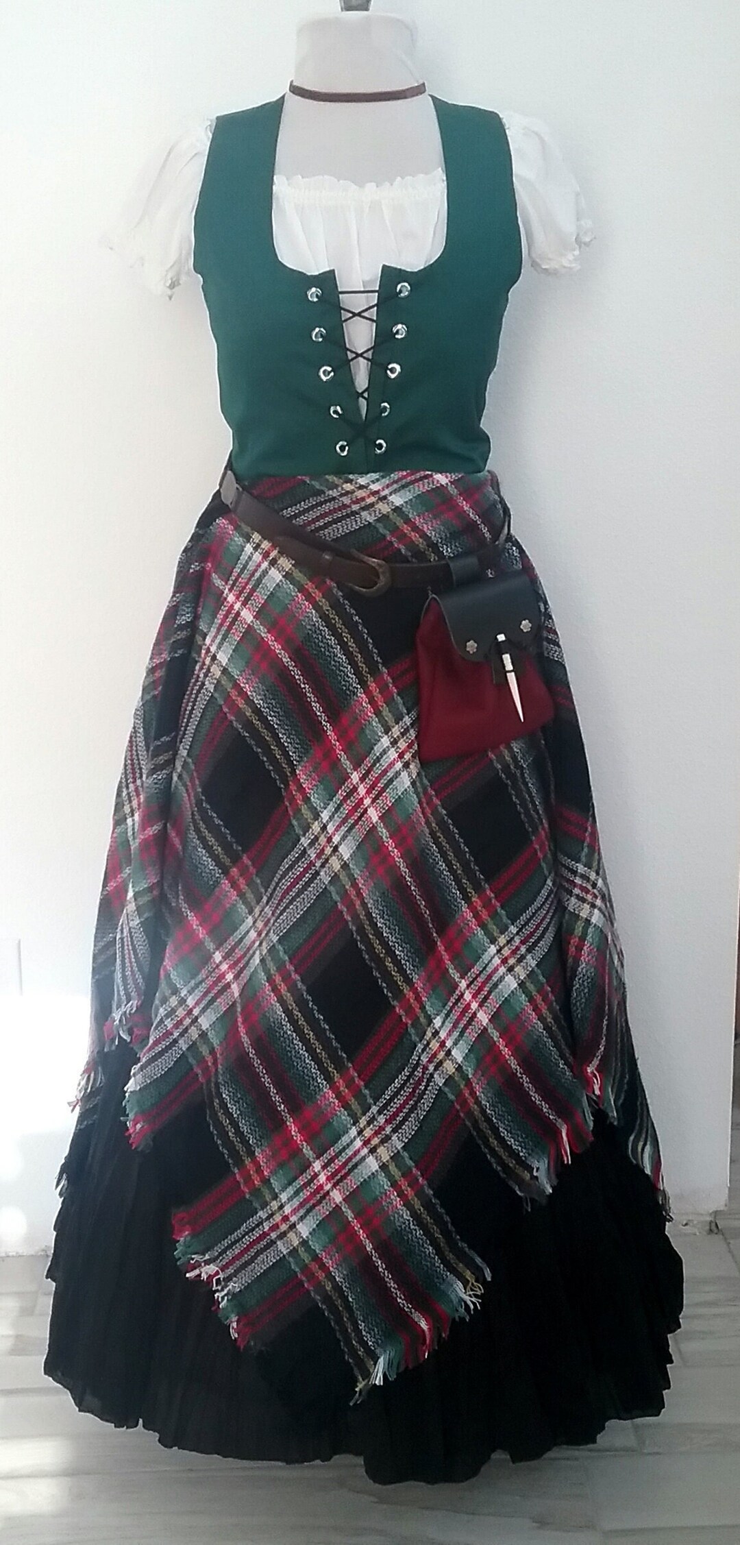 Custom Made Celtic Tartan Renaissance Medieval Chemise Bodice Skirt ...