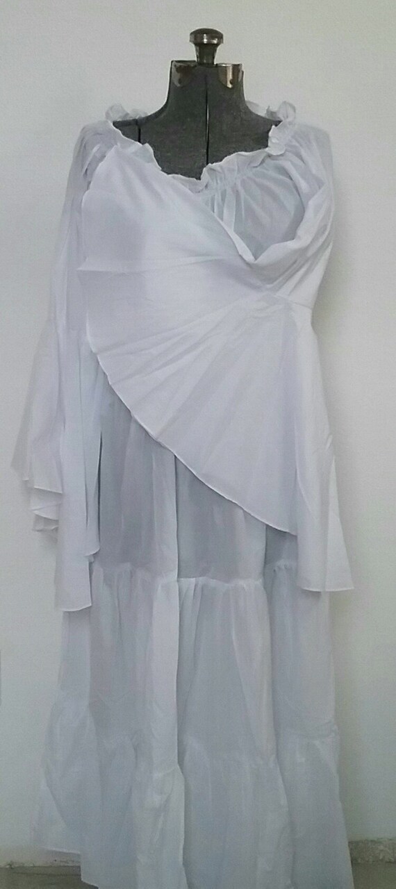 READY TO SHIP Renaissance Chemise White Dress Trumpet Sleeves - Etsy