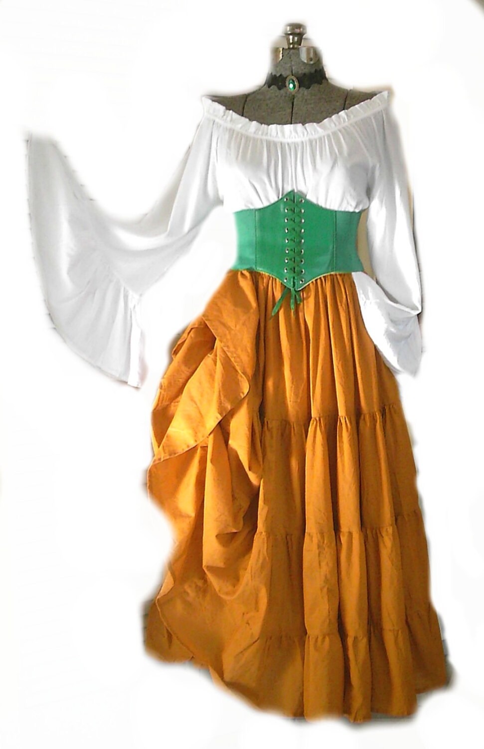 PLUS Renaissance Pirate Gypsy Dress Chemise Corset Outfit | Etsy