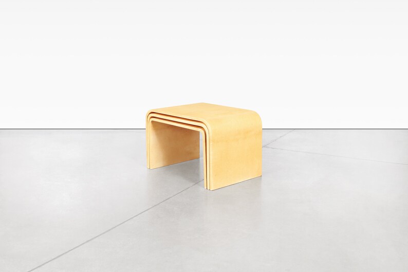 Vintage Goatskin "waterfall" Nesting Tables by Aldo Tura - Etsy