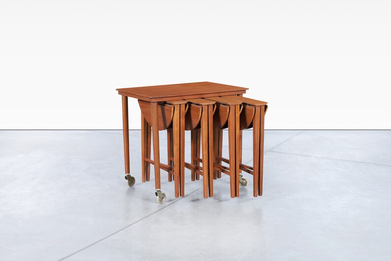 Danish Modern Teak Nesting Table by Carlo Jensen for Poul Hundevad - Etsy