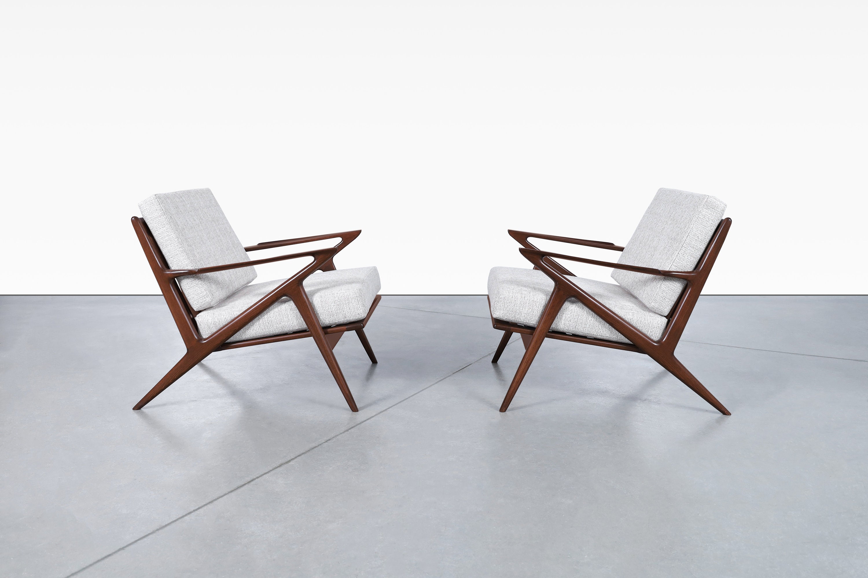 Danish Modern Walnut z Lounge Chairs by Poul - Etsy