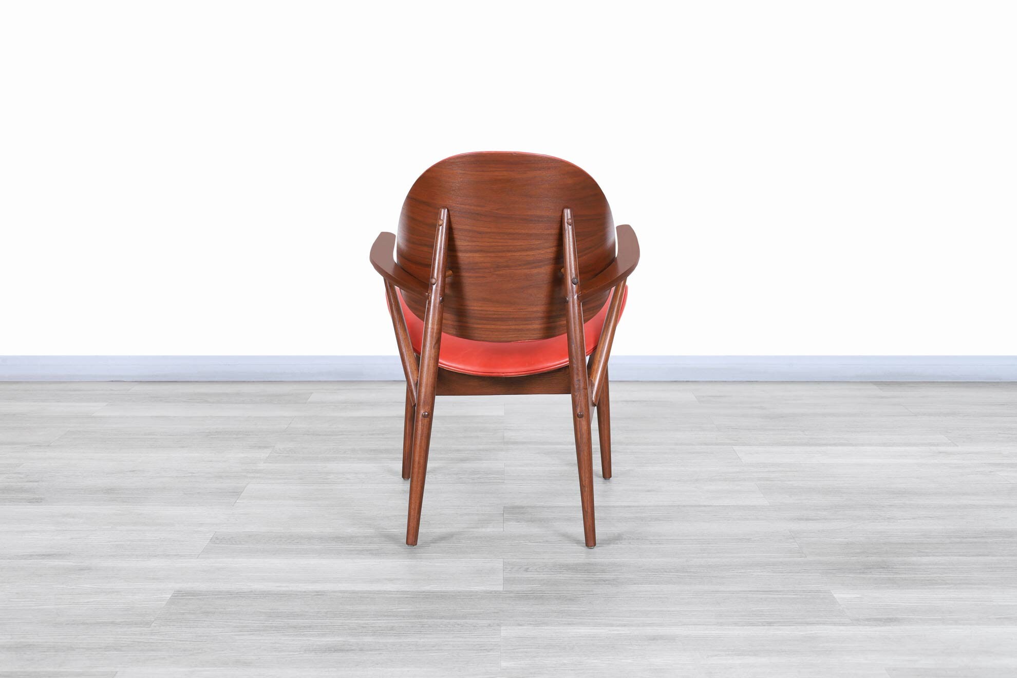 Vintage Leather clam Shell Arm Chair by Seymour J. - Etsy