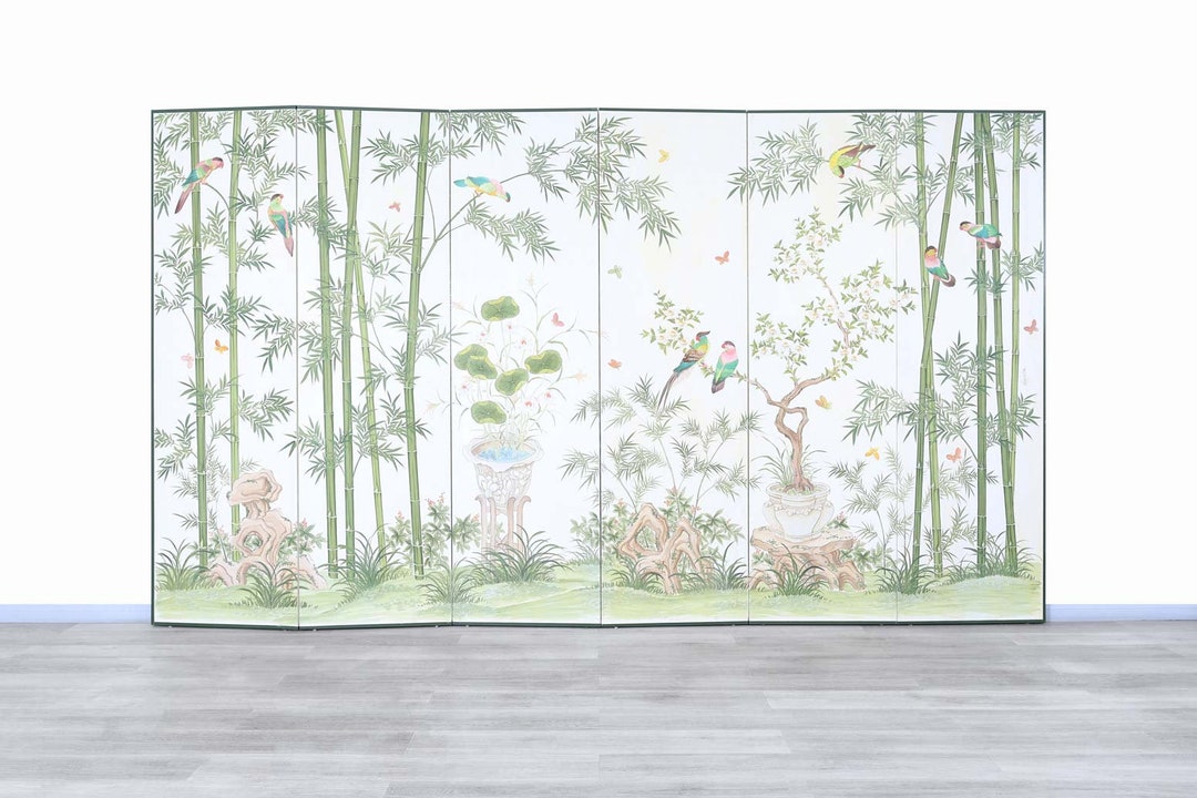Vintage Hand-painted Screen Panels by Robert Crowder - Etsy