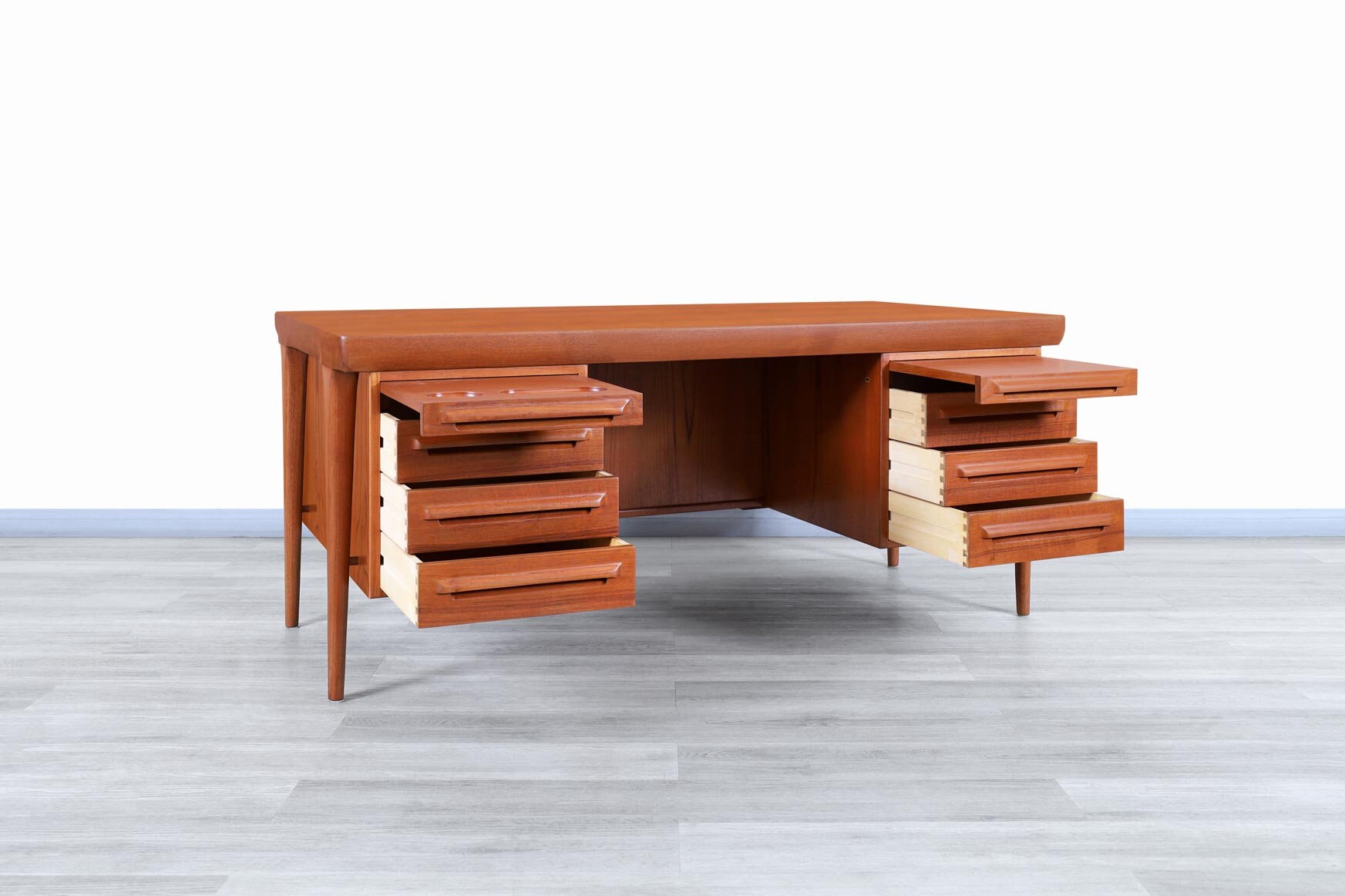 Danish Modern Teak Executive Desk by Ib Kofod Larsen - Etsy
