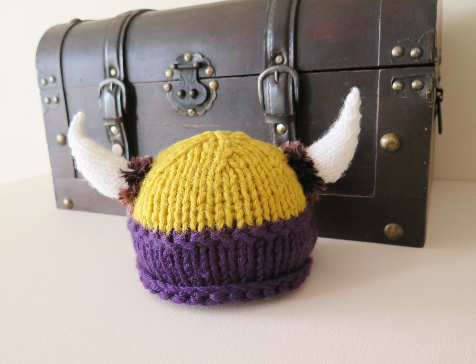 Minnesota Vikings Hat Knitted Vikings Hat Minnesota - Etsy España