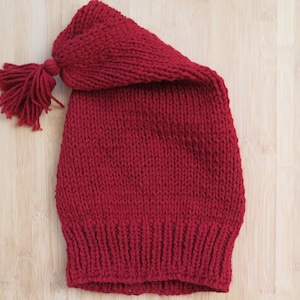 Acrylic Red Liberty Cap - Voyageur Knit Cap - Hand-knitted Red ...