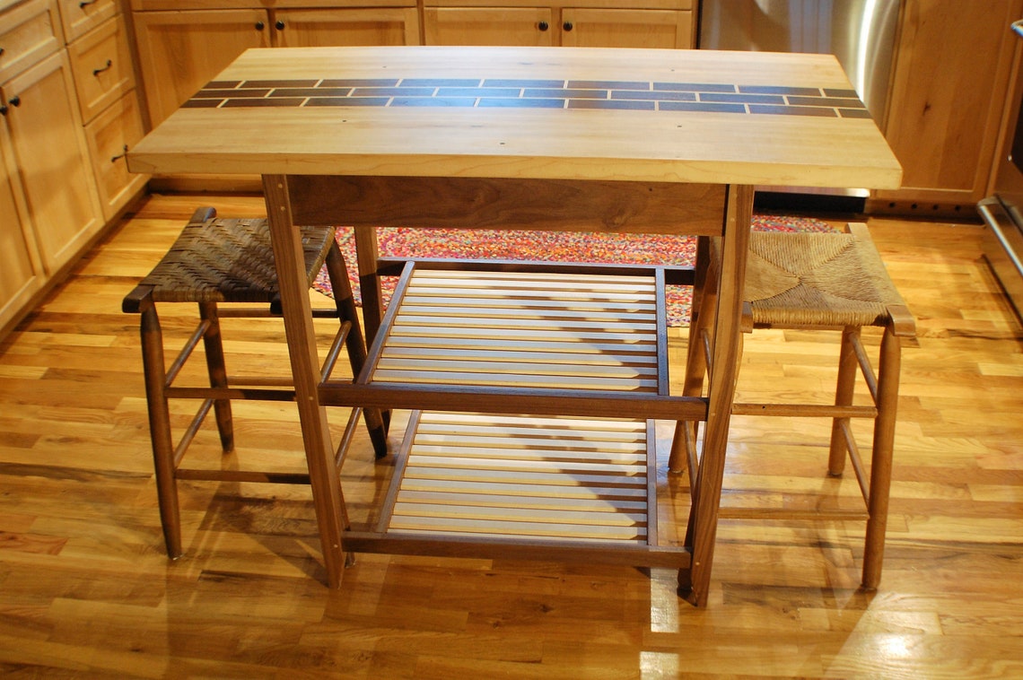 Walnut and Hard Maple Kitchen Island | Etsy