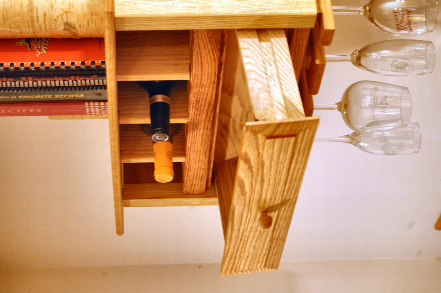 Wall Hanging Wine Rack / Bookshelf - Etsy