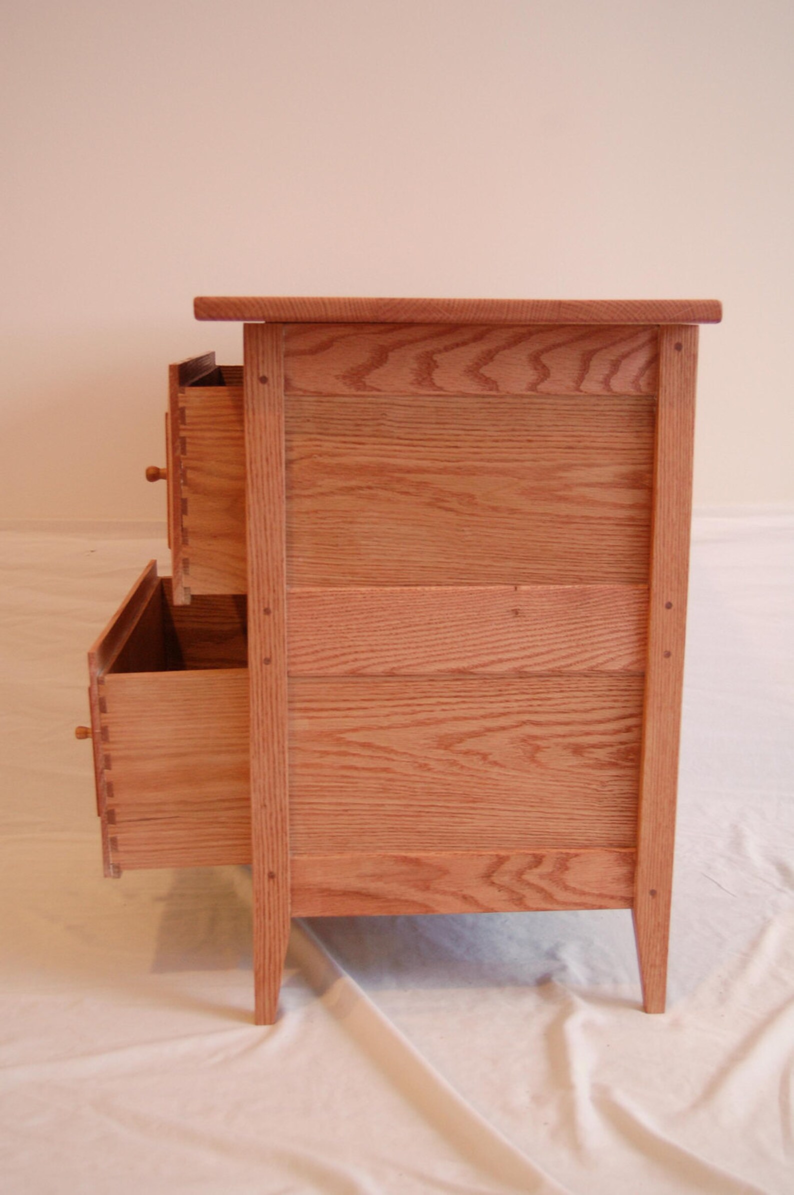 Oak Shaker Style Two Drawer Nightstand - Etsy
