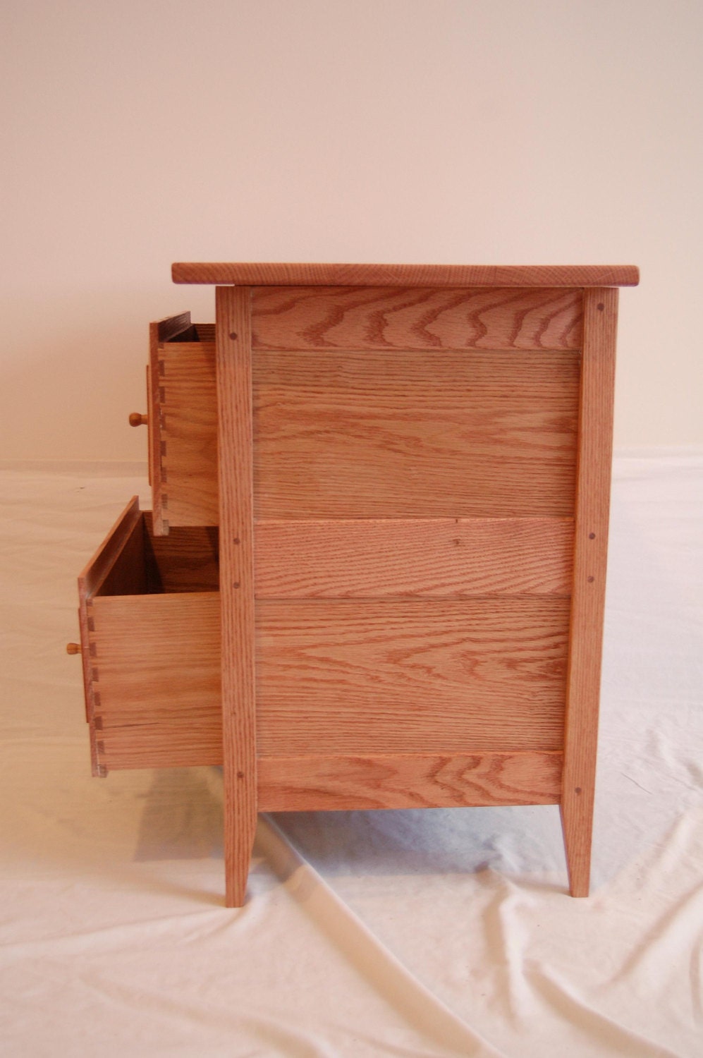 Oak Shaker Style Two Drawer Nightstand - Etsy
