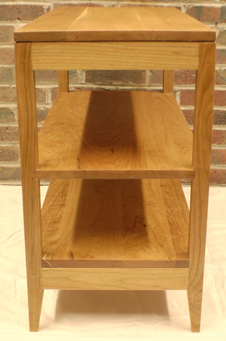 Long Cherry Two Shelf Shaker Style Side Table - Etsy