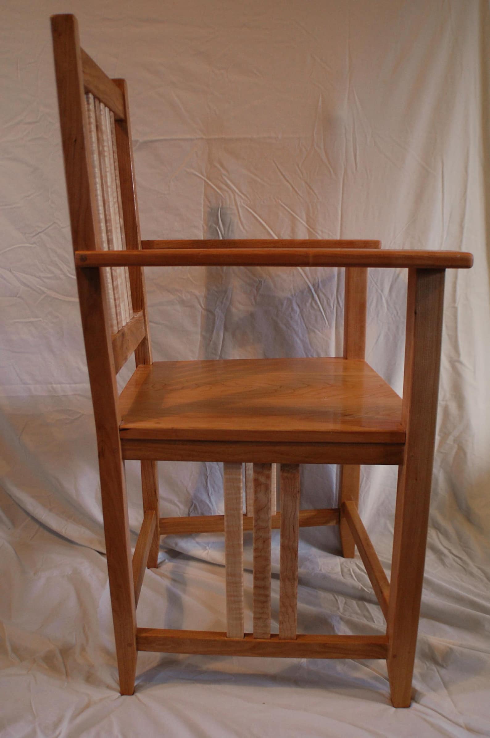 Curly Maple and Cherry Mission Style Arm Chair - Etsy