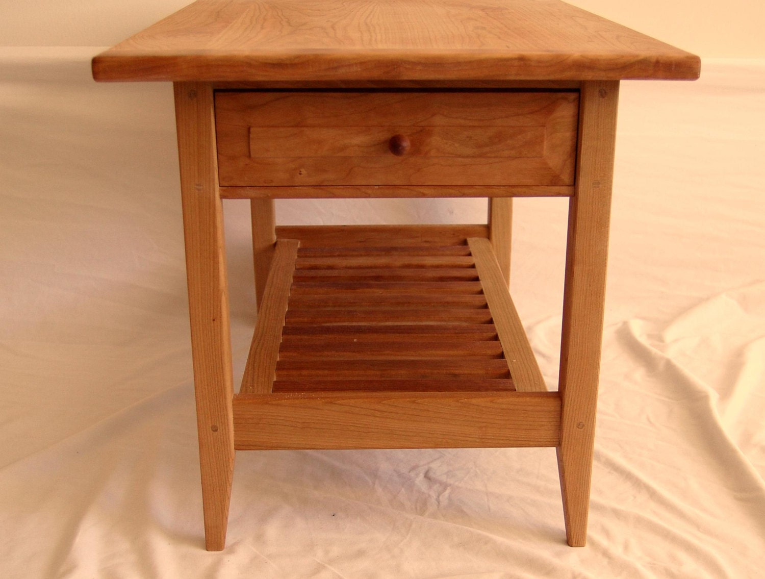 Cherry Shaker Style Coffee Table With Drawer and Shelf - Etsy