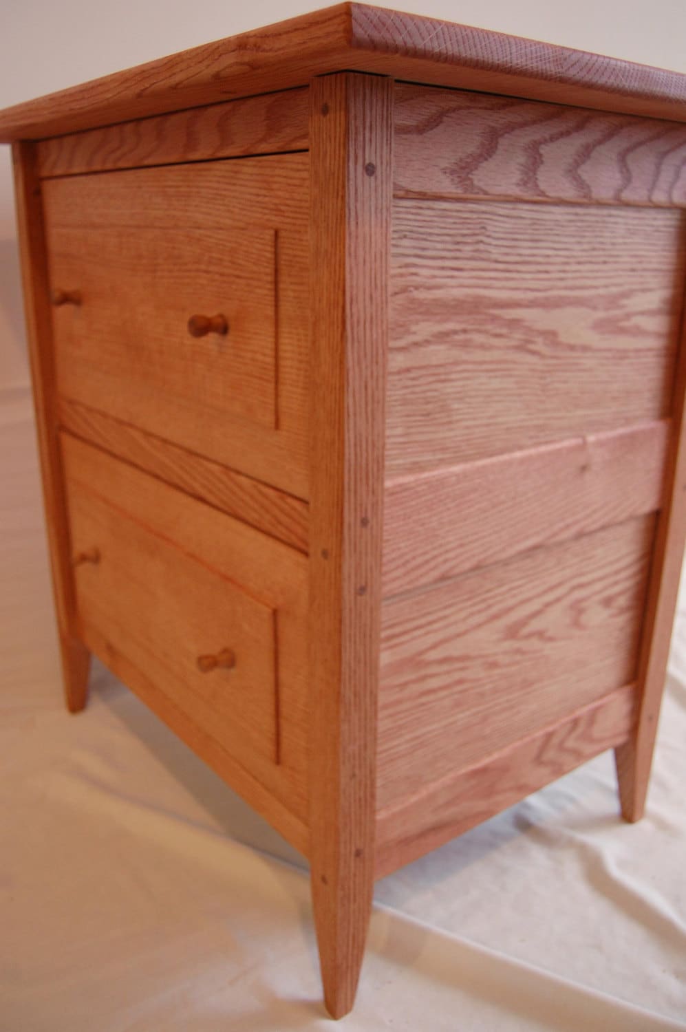 Oak Shaker Style Two Drawer Nightstand - Etsy