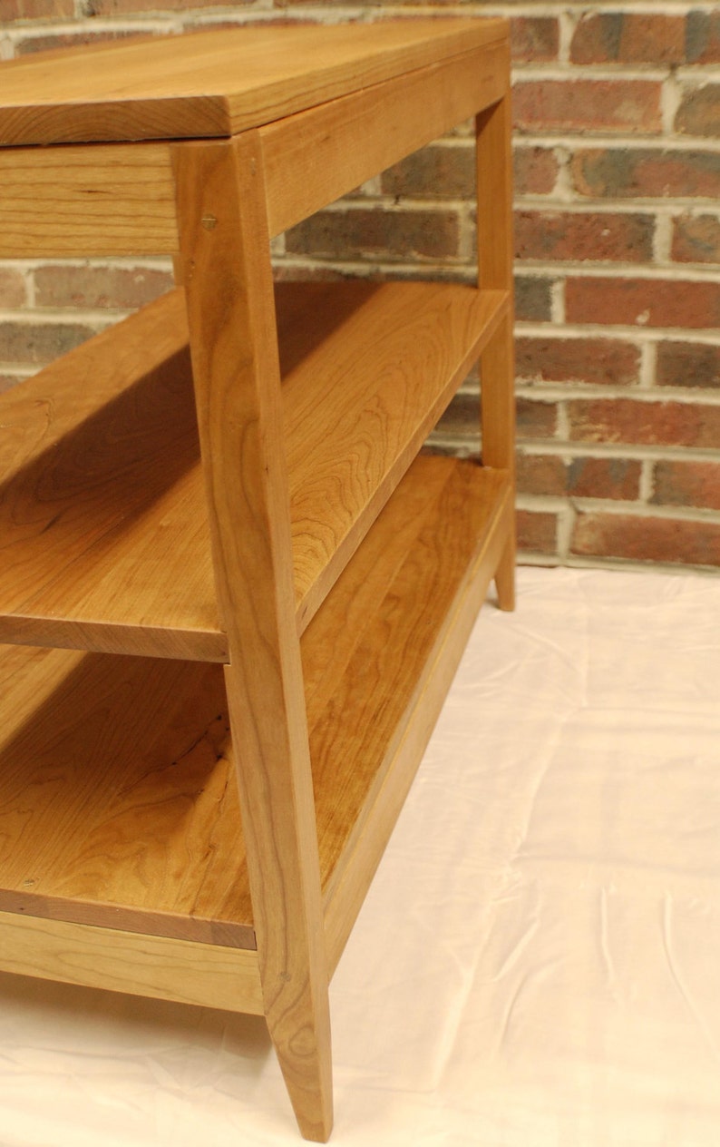 Long Cherry Two Shelf Shaker Style Side Table - Etsy