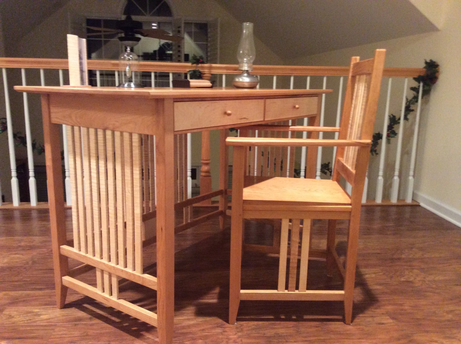 Curly Maple and Cherry Moser Inspired Desk - Etsy
