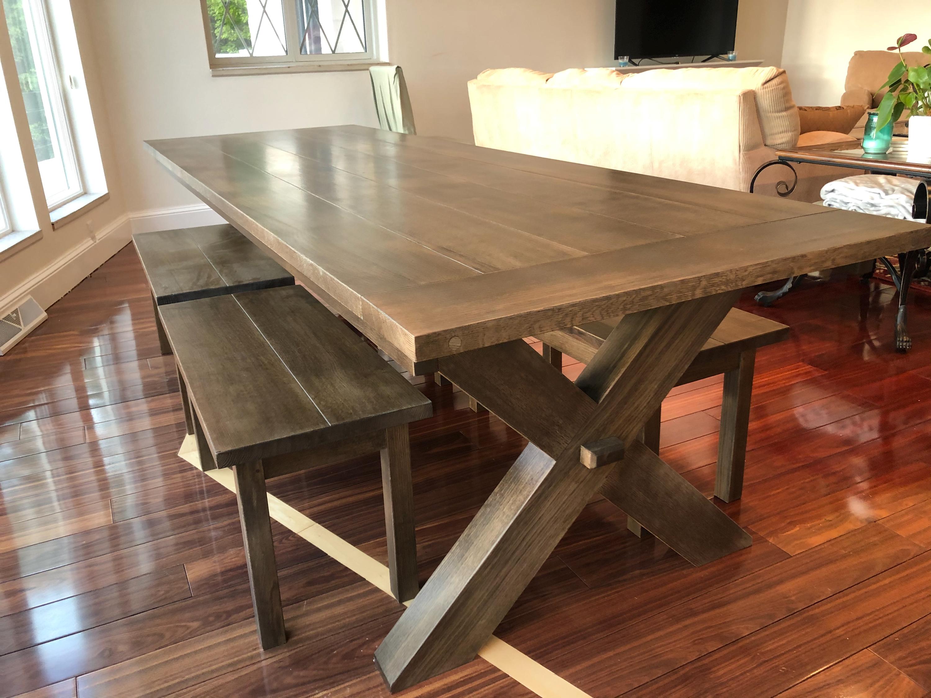 White Oak Cross Leg Table - Etsy