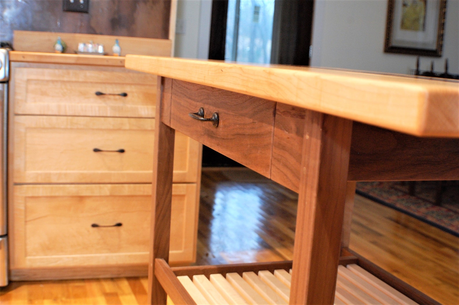 Walnut and Hard Maple Kitchen Island | Etsy