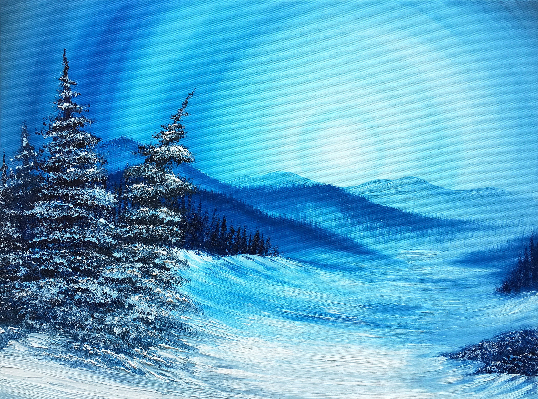 Monochromatic Cityscape Painting