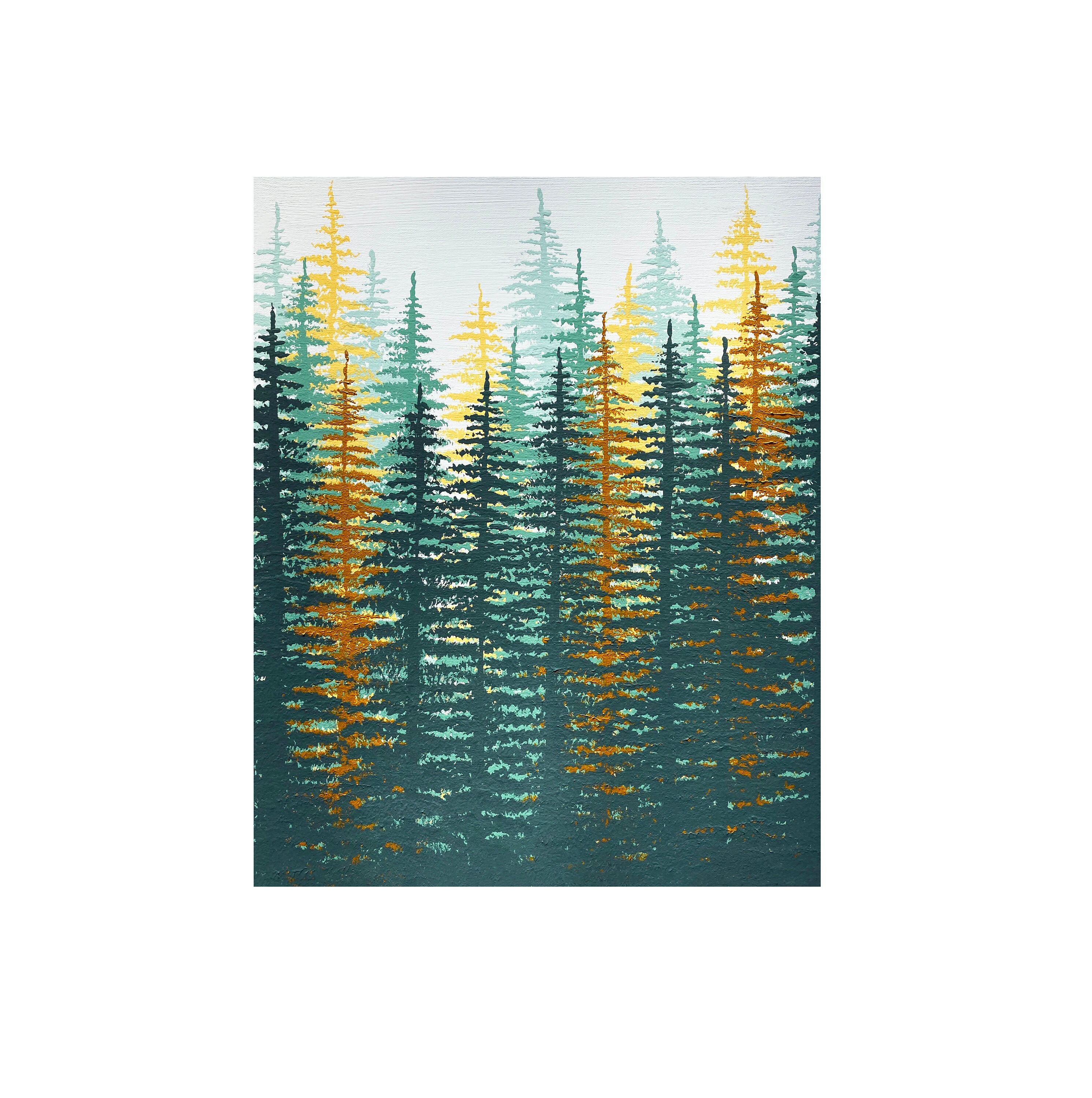Tamarack Tree Forest Fade Raw Art Print - Etsy Canada